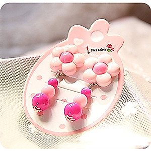 Elesa Miracle Little Girl Handbag Beauty Set Plush Handbag + Flower-Shaped Clip-on Earrings + Necklace and Bracelet Set (Pink)