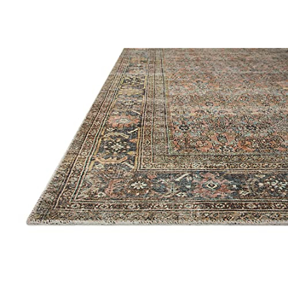 Loloi II Adrian Collection ADR-03 Terracotta/Multi, Traditional 7'-6" x 9'-6" Area Rug