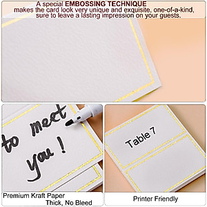 120Pcs Premium Place Cards, Small Table Cards with Gold Foil Border, 2" x 3.5" Tent Cards, Escort Cards, Name Cards, Wedding Place Cards for Wedding, Table, Dinner Parties, Seating Cards