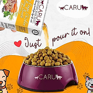 Caru Free Range Chicken Bone Broth For Dogs And Cats, Moistens Dry Food Or Pour Over Freeze Dried Raw Food, Grain And Gluten Free, Non-Gmo Ingredients (1.1 Lbs)