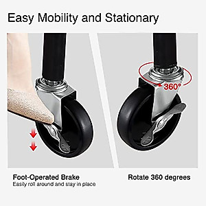 VERFARM Black Garment Rack, Heavy Duty Clothing Rolling Rack on Wheels for Hanging Clothes, Clothing Rack for Hanging Clothes