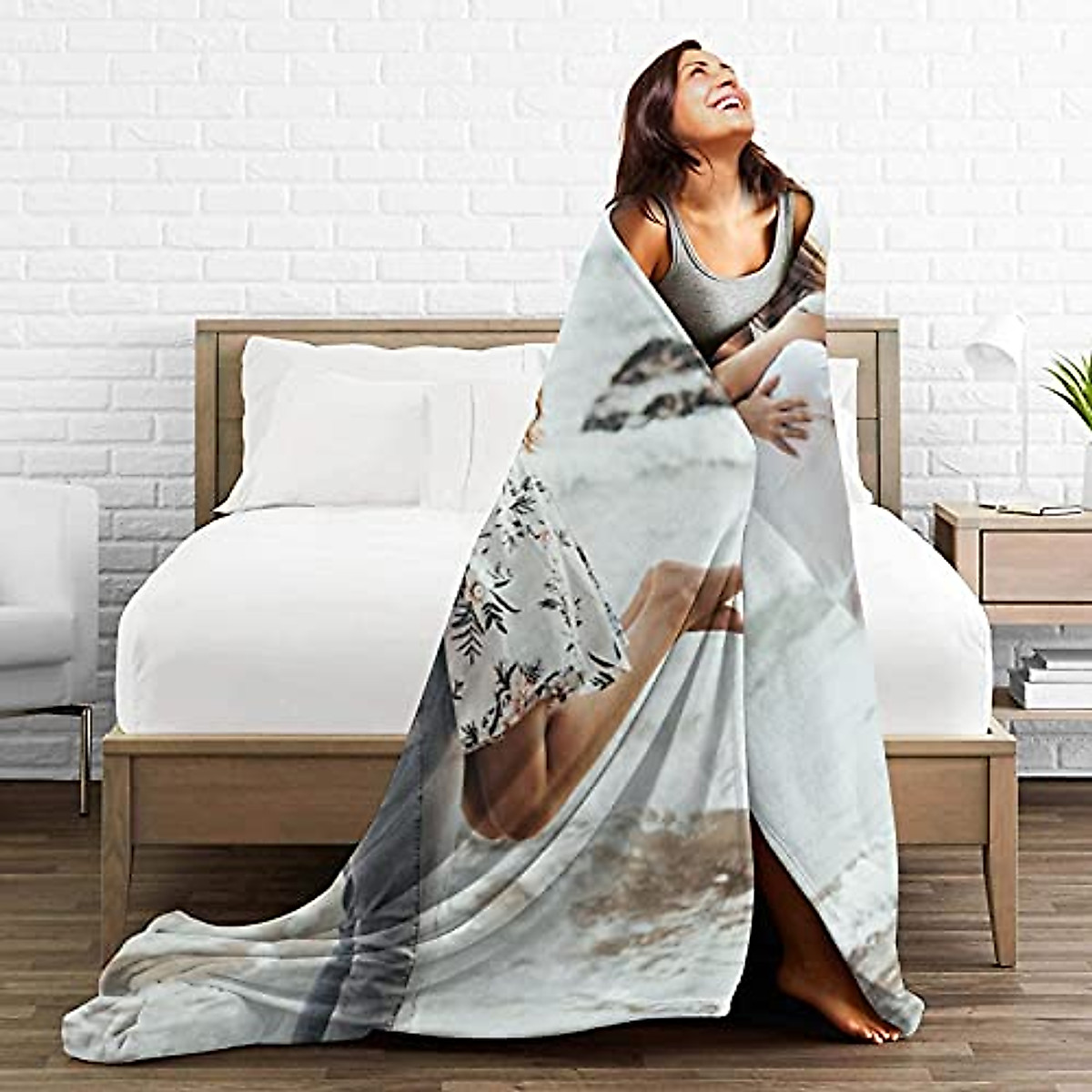 Custom Blanket with Words Picture Collage Customized Blankets, Birthday Souvenir Gifts Personalized Throw Blanket for Father, Mom, Kids, Dogs, Friends or Lover, 1 Photo Collage, 50" x 40"