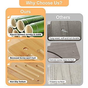 Uaniar Bamboo Toilet Stool, Wooden Squatting Potty Stool for Adults, 7 Inch Toilet Stool Squat Adult, Non-Slip Wood Poop Stool for Bathroom, Portable Toilet Foot Pooping Stool, Poop Stool for Kids