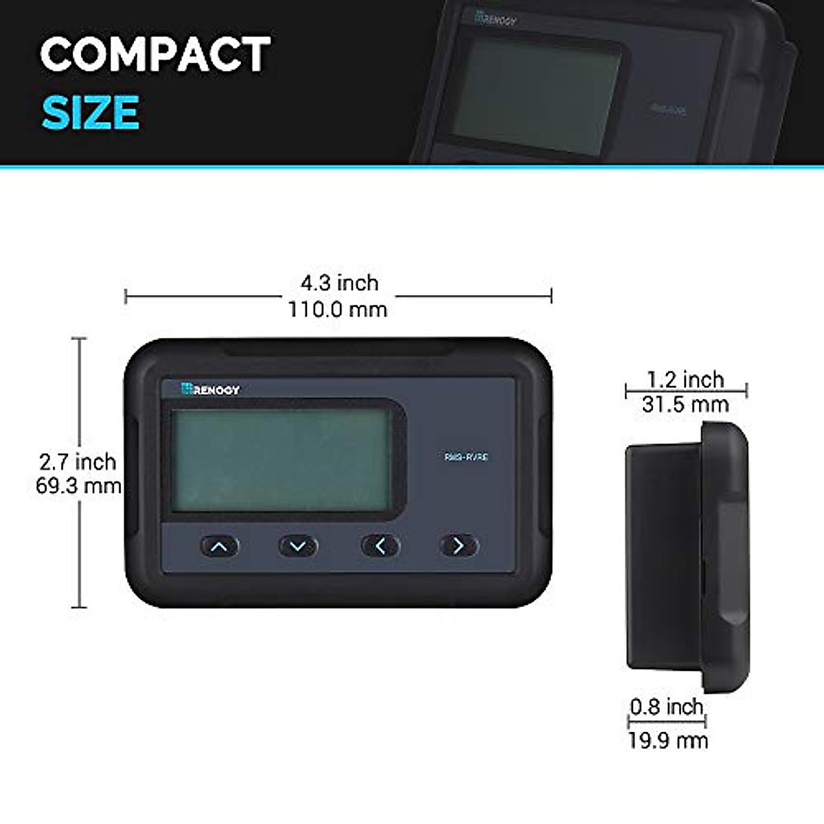 Renogy Screen for Rover Elite 20/40A MPPT Charge Controller with LCD Backlit, Display for Monitoring Tracking