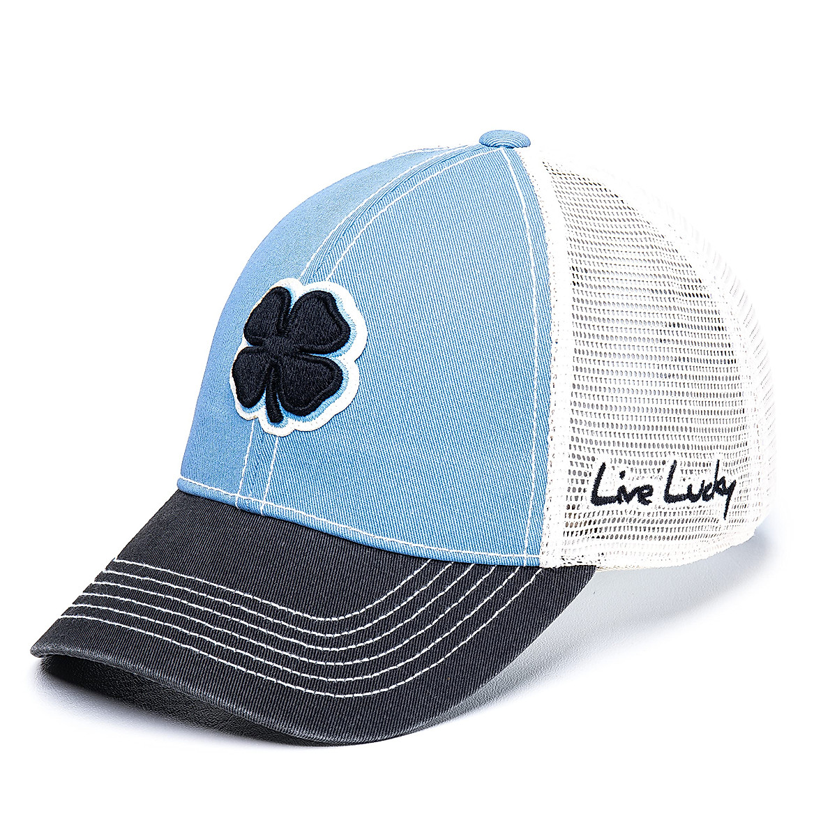 Black Clover Two Tone Vintage 19 Black/White Stone Mesh Snapback Adj.