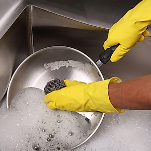 Boardwalk 84BWK SS 2-1/2 in. x 2-3/4 in. Stainless Steel Scrubber - Steel Gray (12/Carton)