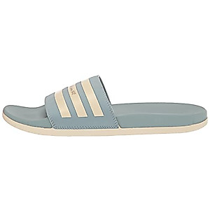 adidas Unisex Adilette Comfort Slide Sandal, Magic Grey/Wonder White/Gold Metallic, 13 US Women