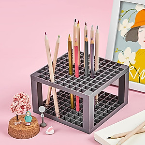 EXCEART Watercolor Brush Pens Set 2PCS Plastic Paint Brush Holder 96 Hole Art Plastic Pencil& Brush Holder Desk Stand Organizer Holding Rack Multi- Bin Art Brush Organizer Desktop Stand