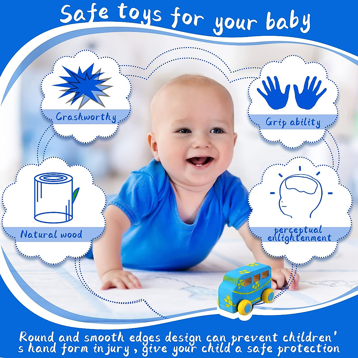 Chivao 12 Pcs Wood DIY Car Toys, Unfinished Wooden Cars, Paintable Wood Toys, Wooden Crafts for Students Home Activities Craft Projects Easy Woodworking(Cute Style)