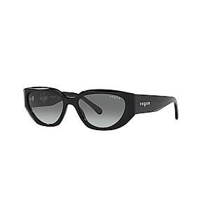 Vogue Eyewear Woman Sunglasses Black Frame, Grey Gradient Lenses, 52MM