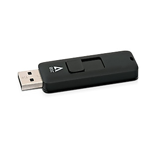 V7 2GB USB 2.0 Flash Drive with Retractable USB Connector - VF22GAR-3N, Black