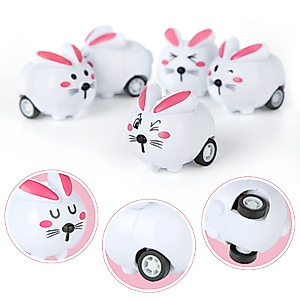 3 otters 24pcs Easter Toy Cars, Easter Eggs Filled Stuffed Bunny Rabbit Pull Back Car Kids Small Toys