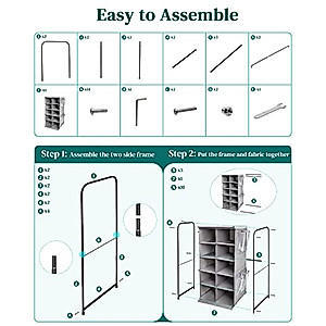 MULISOFT Shoe Cubby, Stackable Shoe Cubby Storage with 8 Pockets, 10-Cube Shoe Organizer Cubby with Top Storage and Handle, Shoe Rack for Closet, Small Space, Entryway, Bedroom, Dorm