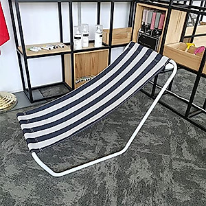 UOSS Portable Recliner, Outdoor Beach Chair, Blue White Striped Oxford Fabric, Detachable Leisure Camping Chair, Travel Easy Nap Chair, Nap Recliner Bed, Suitable for Adults and Children