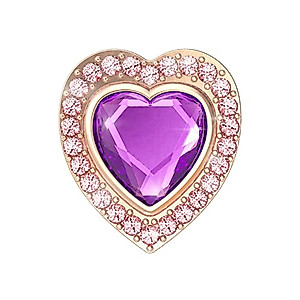 BJÖRN HALL Stethoscope Heart Charm | Fits littmann Classic III | Perfect Nurse Accessory for Work | Charmed Purple Love Heart Crystal Bling | Perfect Gift- Nurse RN RT Vet | Rose Gold - Purple Heart