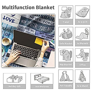 Throw Blanket Valentines Day Gifts for Husband from Wife for Husband Birthday Gifts Ideas Soft Fleece Luxury Blanket for Bed Sofa and Travel 60"X50"