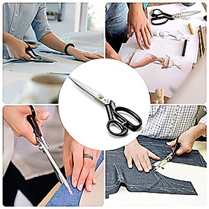 Sewing Scissors 10 Inch - Fabric Dressmaking Scissors Upholstery Office Shears for Tailors Dressmakers, Best for Cutting Fabric Leather Paper Raw Materials Heavy Duty High Carbon Steel(Right-Handed)