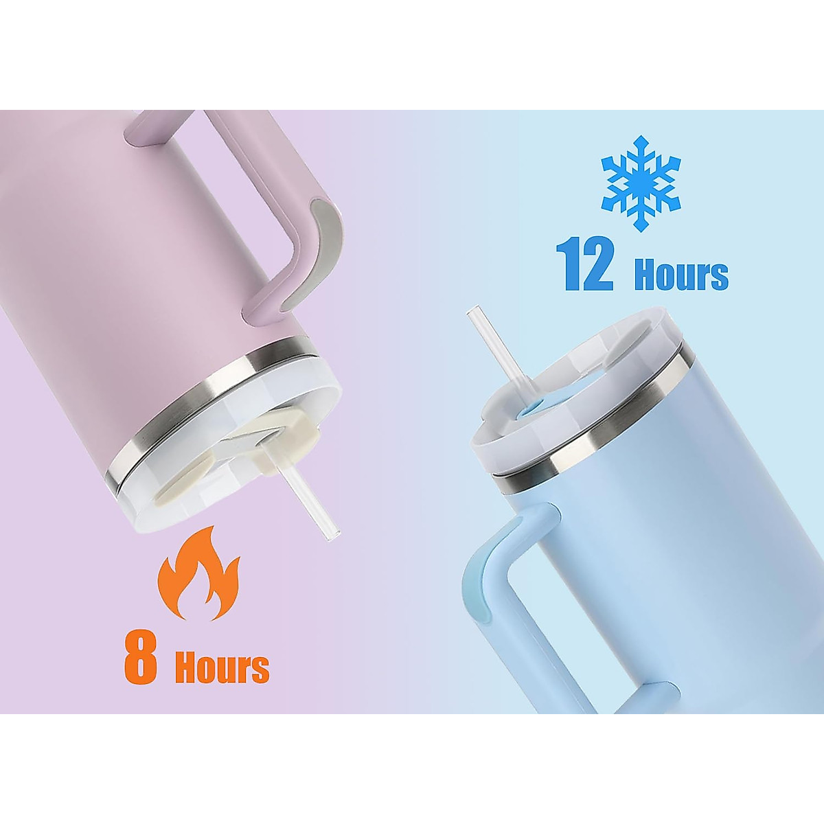 YOUEXPERT 30 oz Tumbler with Handle and Straw, Insulated Tumblers with Lid and Straw, 30oz Stainless Steel Cup Water Bottle Sports Travel Tumblers - Blue