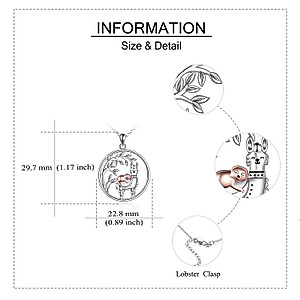 ONEFINITY Sloth Llama Necklace Sterling Silver Sloth Llama Pendant Necklaces for Women Jewelry Gifts