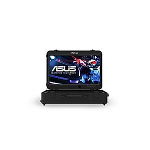 POGA PRO Premium Portable Console Travel Case incl. Trolley and 21,5'' ASUS Gaming Monitor for Xbox One X - Navy