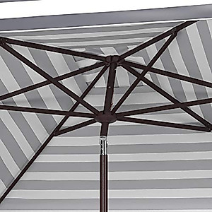 Safavieh PAT8403A Outdoor Elsa Fashion Line Black and White 7'6" Square UV Protected Umbrella