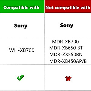 WH-XB700 Ear Pads - TaiZiChangQin Earpads Ear Cushions Replacement Compatible with Sony WH-XB700 WH XB700 Headphone Protein Leather