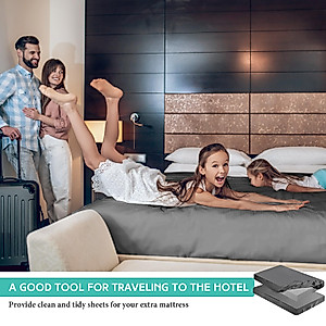 HunnmingRe 2-3 Inch Mattress Topper Cover (Only Cover) Memory Foam Protector Microfiber Memory Foam Mattress Topper for Latex Mattress Topper Gel Topper RV Mattress(Queen, 80 x 60 Inch)