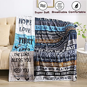 AUIVTY Christian Blanket Gifts for Women, Inspirational Religious Scripture Birthday for Women Men Friends Mother Father, Bible Verse Prayers - 50x60 Inch