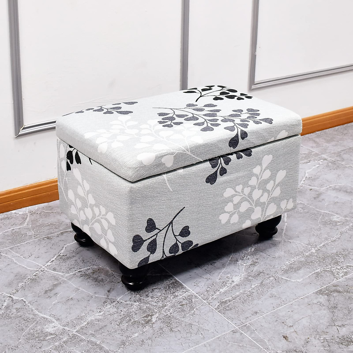 Eco-Ancheng Storage Ottoman Cover Rectangle Ottoman Slipcover Folding Storage Ottoman Bench Slipcovers Footrest Stool Slipcover with Nonslip Elastic Bottom for Living Room,Large 01