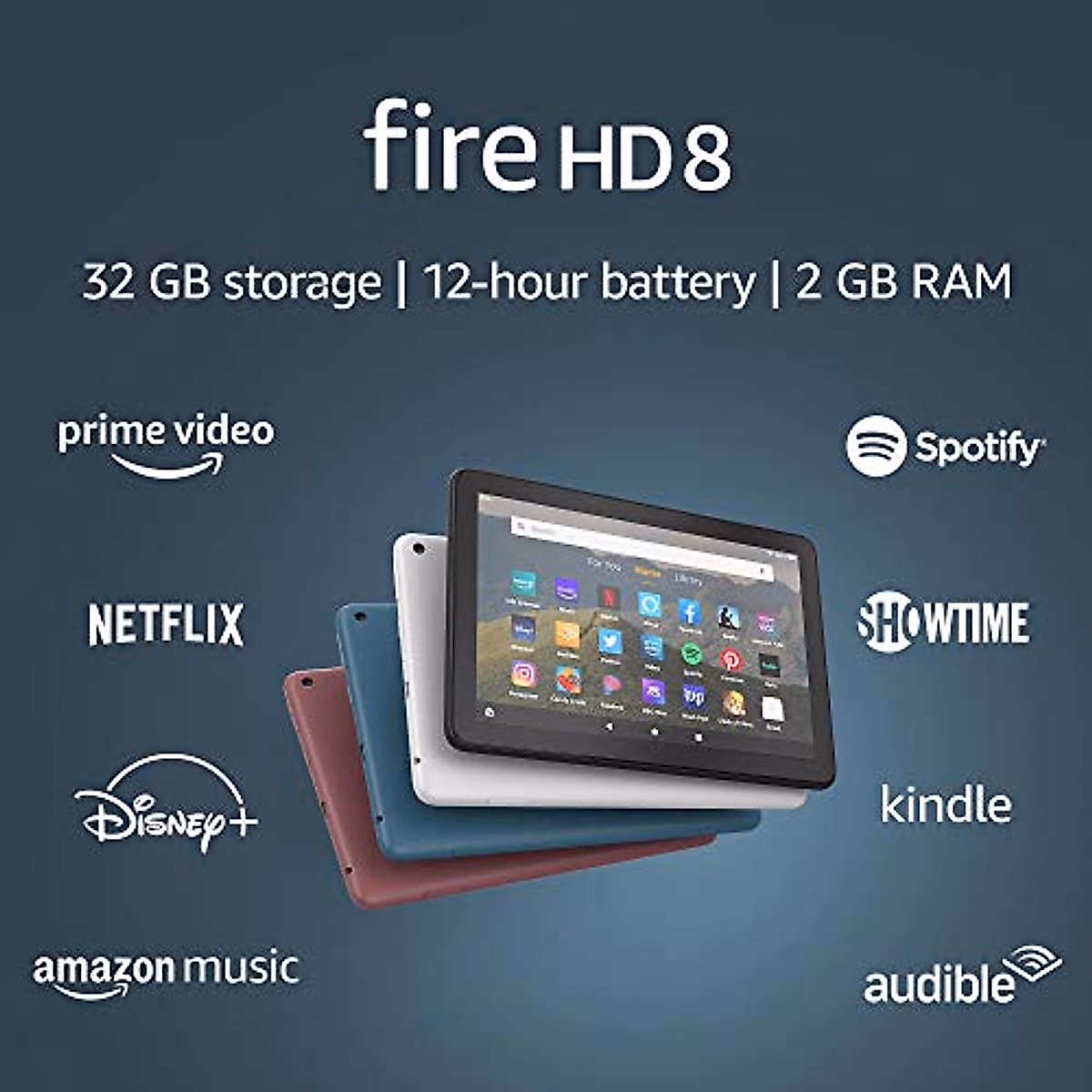 Certified Refurbished Fire HD 8 tablet, 8" HD display, 32 GB, (2020 release), designed for portable entertainment, Plum