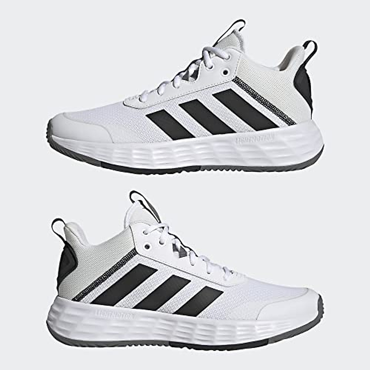 adidas Men's Own The Game 2.0 Basketball Shoe, White/Black/Grey, 9