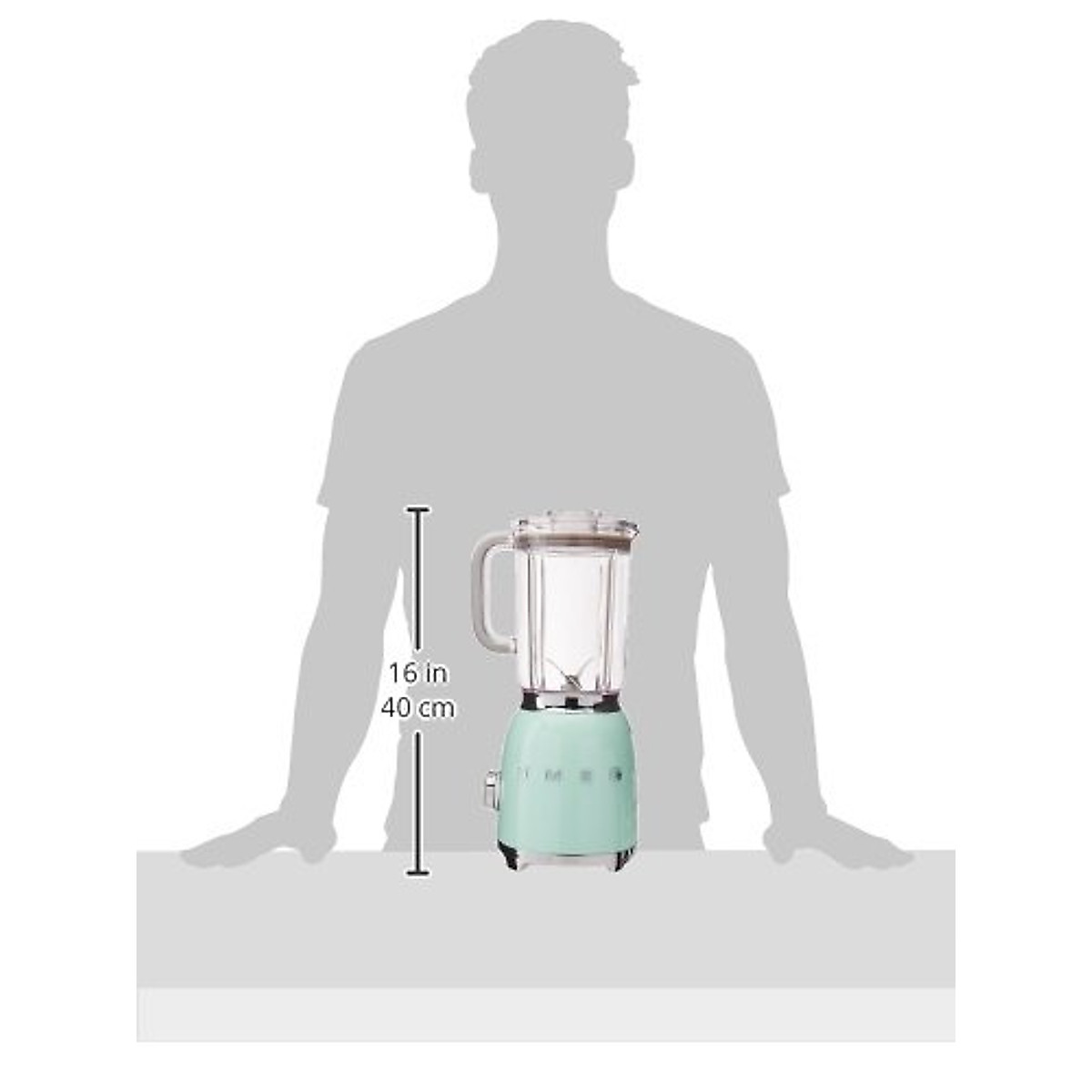 Smeg Countertop, Pastel Green 50s Style Blender, 48 Ounces