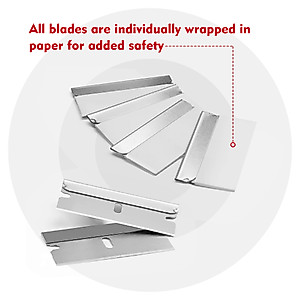 WORKPRO 100-Pack Single Razor Edge Blades, Industrial Scraper Razor Blades, High Carbon Steel One Edge Razor Blades