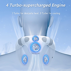 Agihoss Neck Air Conditioner Fans That Blow Cold Air Cooling Device Wearable Fan, 5200mAh Battery Operated Rechargeable Personal Fan, 3+3 Speeds Perfect for Women Men