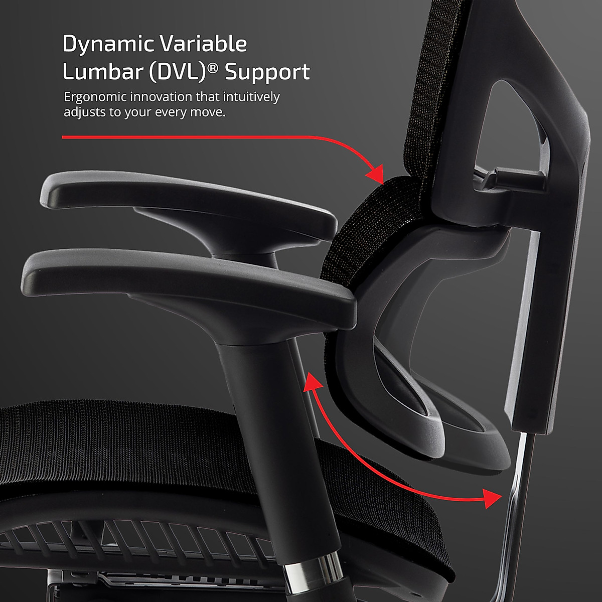 X-Chair X1 High End Task Chair, Black Flex Mesh with Headrest - Ergonomic Office Seat/Dynamic Variable Lumbar Support/Highly Adjustable/Relaxed Recline/Perfect for Office or Home Desk