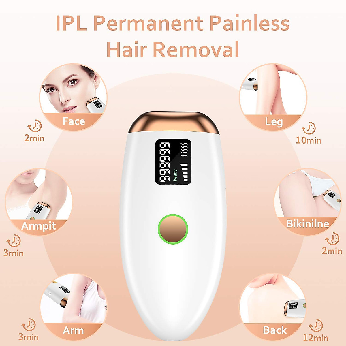 At-Home IPL Hair Removal for Women and Men,Laser Hair Removal 99,999 Flashes Painless Hair Remover for Facial Legs Arms Armpits Whole Body Treatment