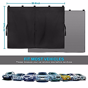Car Window Shades, Magnetic Double Layer Car Sun Shade for Side Windows Privacy Full Covers/Half Shade Options Black Car Window Curtains for Baby Protection (1pcs)