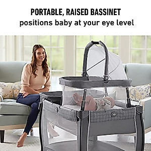 Graco Pack 'n Play Day2Dream Travel Bassinet Playard | Features Portable Bassinet, Diaper Changer, and More, Ranier