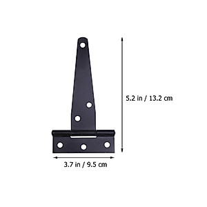 Angoily 10PCS T Strap Hinges 4 Inch, Black Gate Hinges for Wooden Fences,Barn Door Gate, Iron Rustproof Barn Door Hinge Shed Door Hinges