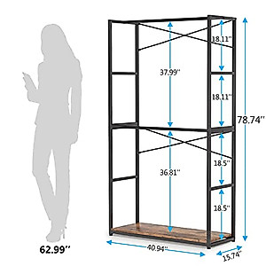 Tribesigns Freestanding Closet Organizer Storage, 78 inches Heavy Duty Garment Rack with Double Rods, Industrial Clothes Clothing Rack for Hanging Clothes, Closet, Laundry Room, Capacity 300 lbs