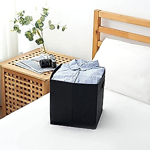 Displays by Jack Foldable Fabric Storage Bins Organizer, Collapsible Cube Containers with Handles, Great for Closet and Cubby Toy Organizers, 10.5" x 10.5" x 11"H, Set of 6, Black