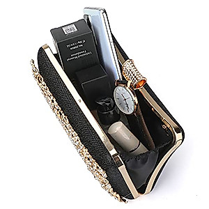 UBORSE Rhinestones Crystal Clutch Purses for Women Evening Bags Wedding Bridal Purse Prom Cocktail Party Handbags Black