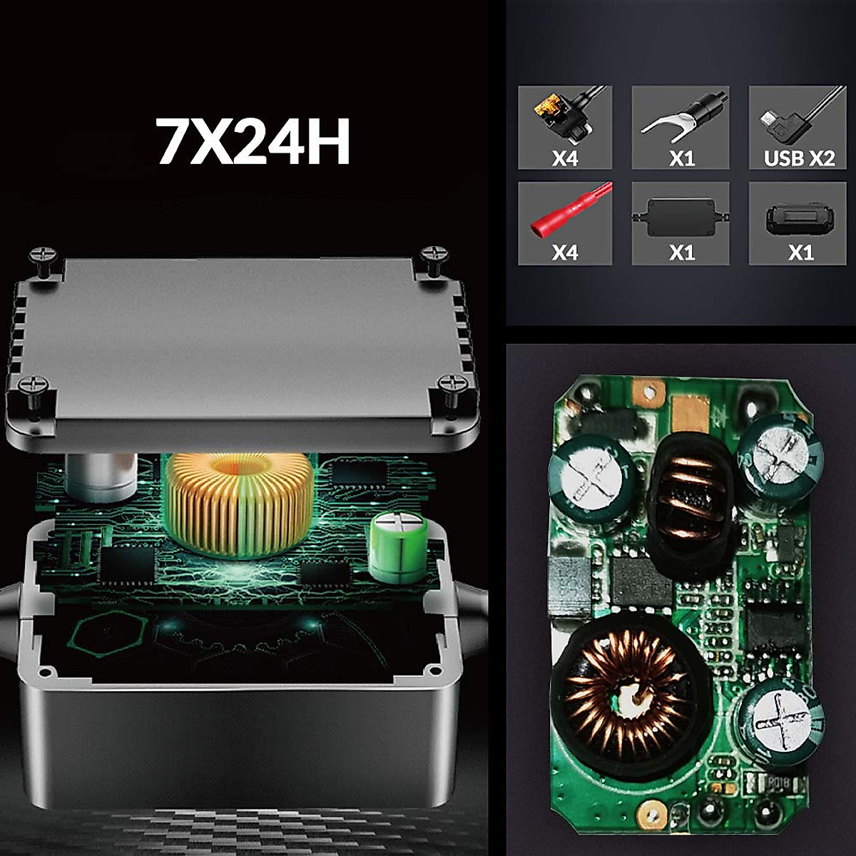 Skyview Dash-Cam-Hardwire-Kit Dash-Cam-Charger Dash-Cam-Hardwire-Kit-Mini-USB Power-Charger-Battery-Converter-Output 5V2A Adapter-for-Mirror-Front-and-Rear-Hidden-Spy-Car-Camera-Dash-Cams