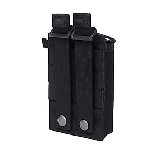 Molle Radio Pouch Tactical Radio Holder Case Radio Holster Bag Military Heavy Duty for Two Way Walkie Talkies Outdoor Sports Adjustable Storage with 1 Pack Patch