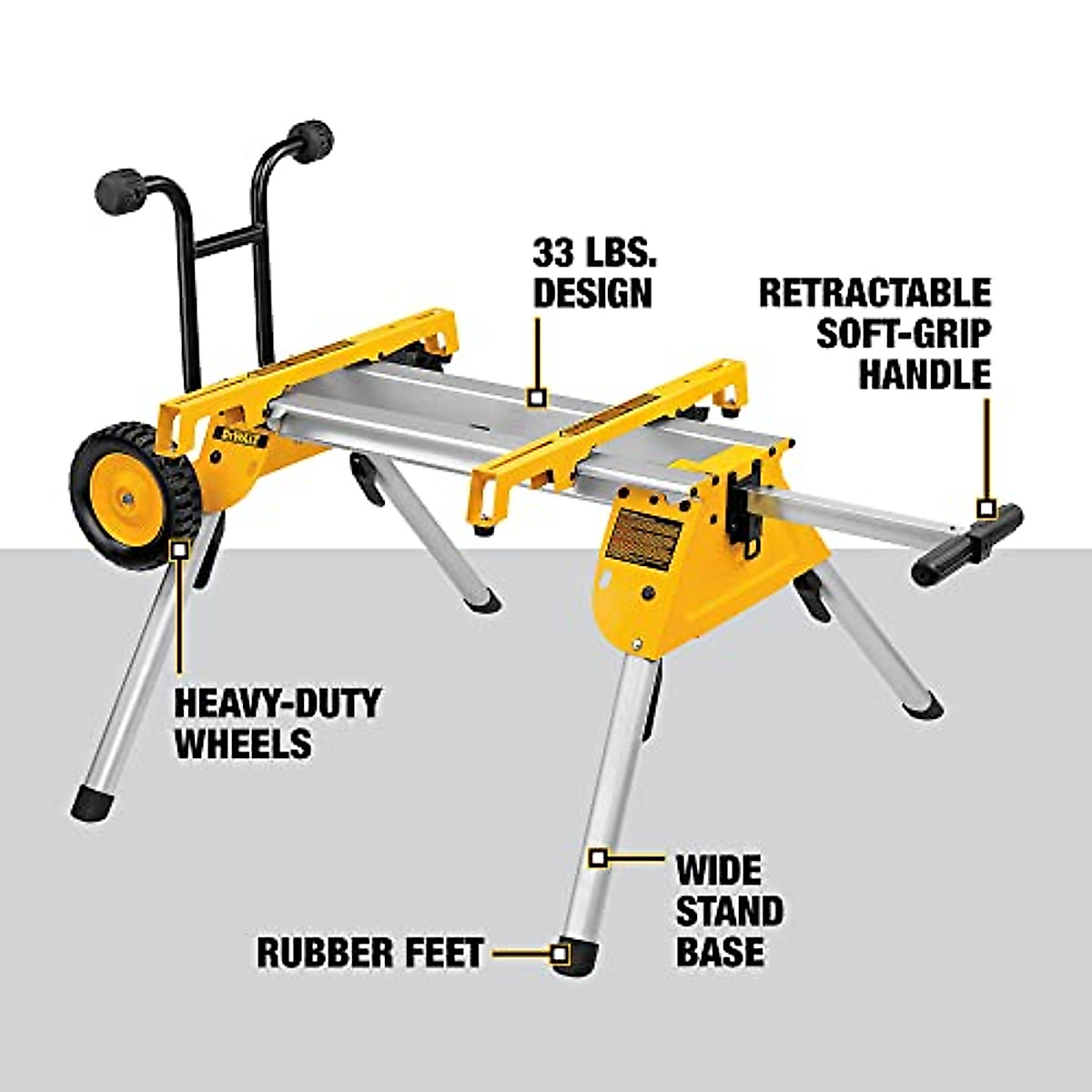 DEWALT Table Saw Stand, Rolling Stand, Collapsible and Portable, Lightweight and Compact (DW7440RS)