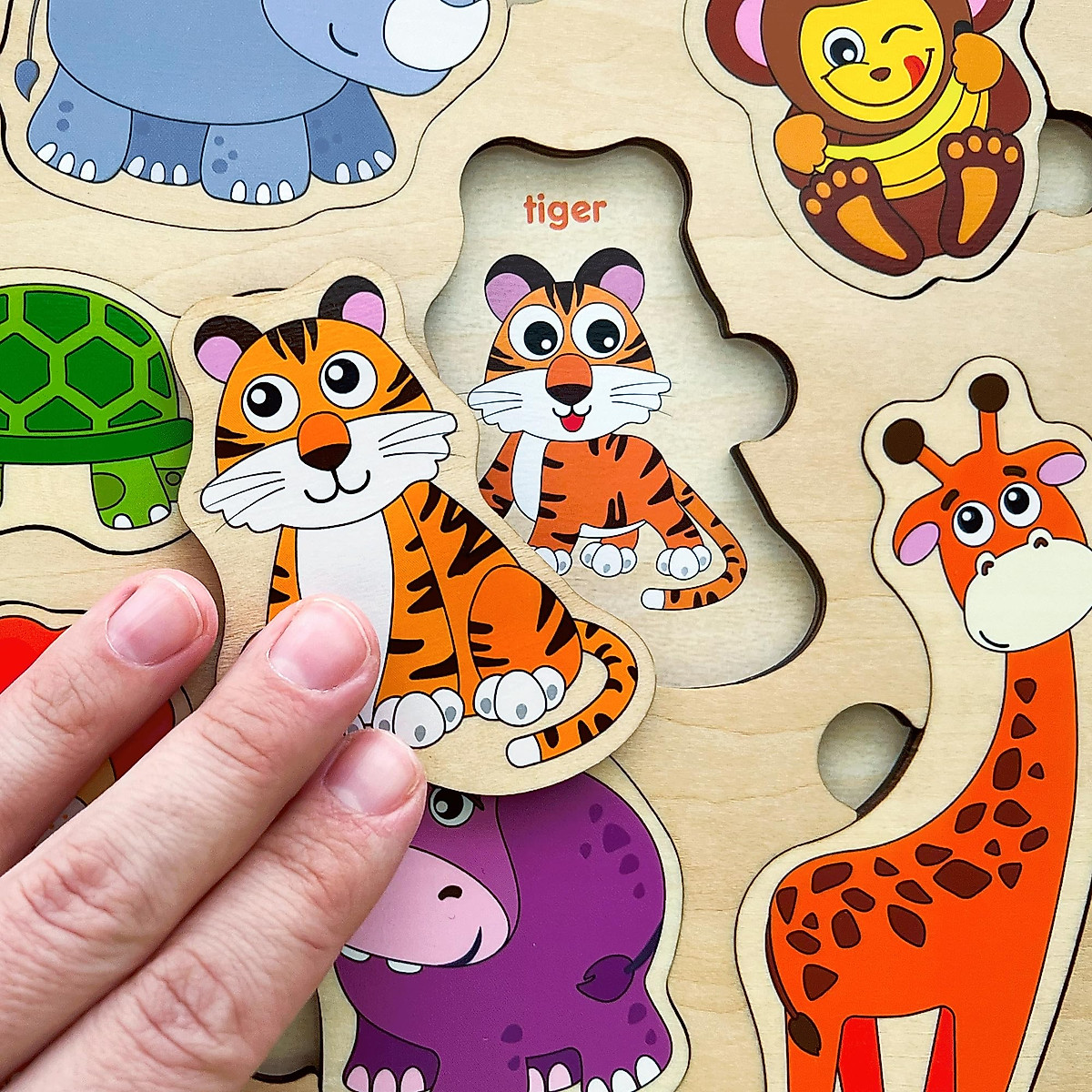QUOKKA Toddler Puzzles Ages 2-4 – Wooden Puzzles for Kids 1-3-5 Year Old – Learning Travel Game with Numbers Animals Shapes – Wood Educational Gift for Boys and Girls