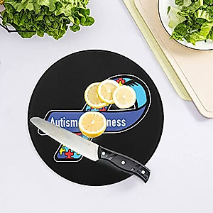 Autism Awareness Ribbon Cutting Board Tempered Glass Chopping Board for Kitchen Hotel