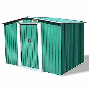HUIJK Storage Sheds Garden Storage Unit Metal Shed Patio Outdoor Bike BoxTools Store Green