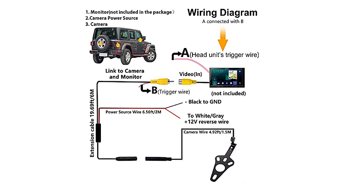 NATIKA Jeep JK Backup Camera - HD Starlight Night Vision