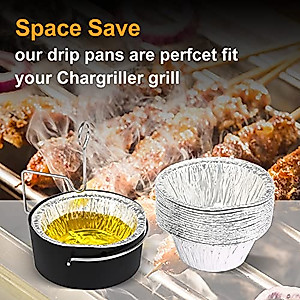 Hisencn Grease Cup with 15 Pack Aluminum Foil Drip Cups for Charbroil Grills, Grease Tray Cup for Masterbuilt 30-inch Propane Smoker and Kenmore Outdoor Grills with Clip